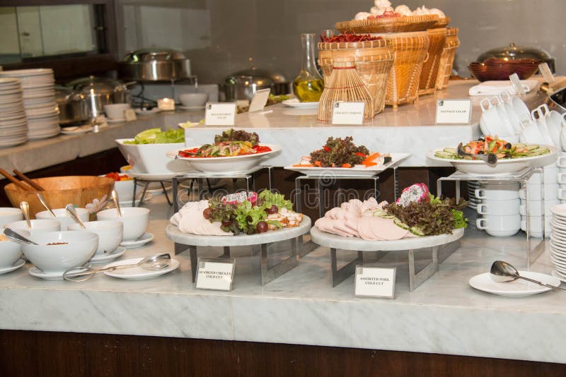 Table set for buffet stock photo. Image of party, gourmet - 58593126