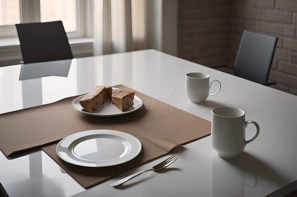 Table Set for Business Lunch or Dinner in Modern Office. Generative Ai ...