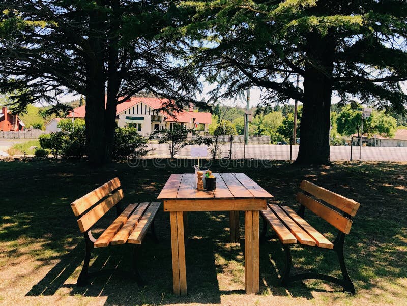 Table set in the cafe stock photo. Image of table, park - 130060676