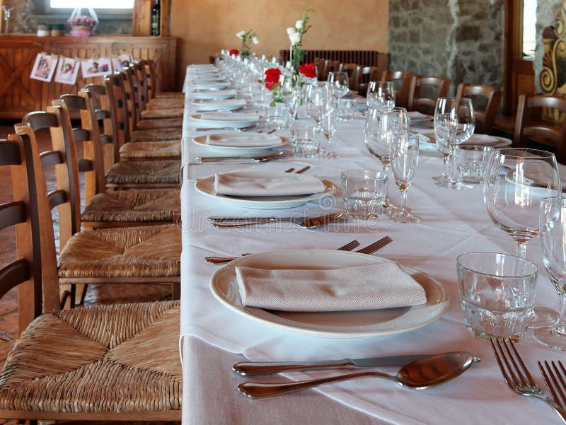 Table Set for Dinner or Lunch Stock Image - Image of food, table: 129347433
