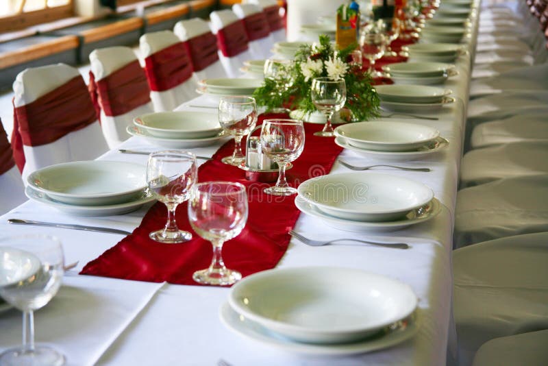 Table Set for an Event Party or Wedding Stock Photo - Image of banquet ...