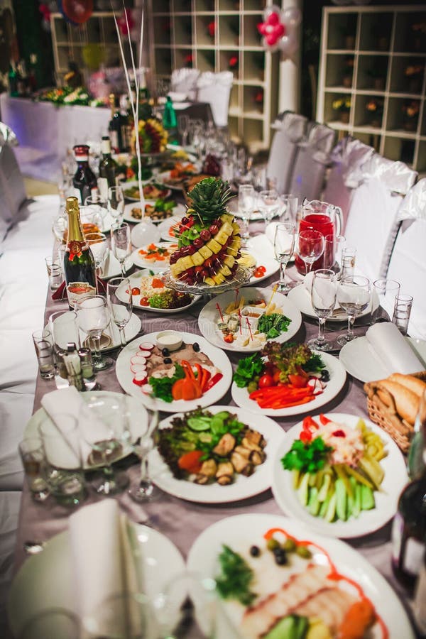 Table Set for an Event Party or Wedding Reception Stock Photo - Image ...