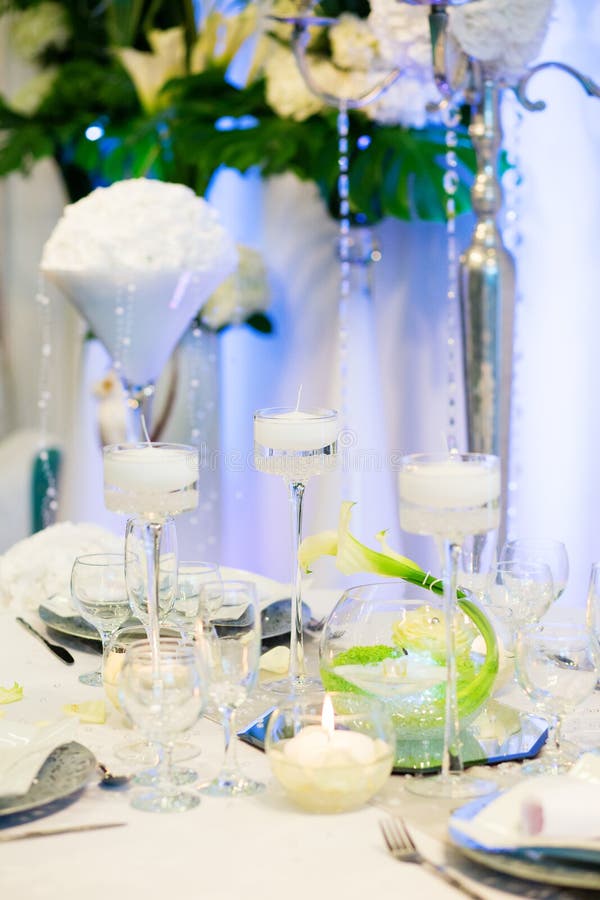 Table Set for Event Party or Wedding Reception Stock Image - Image of ...