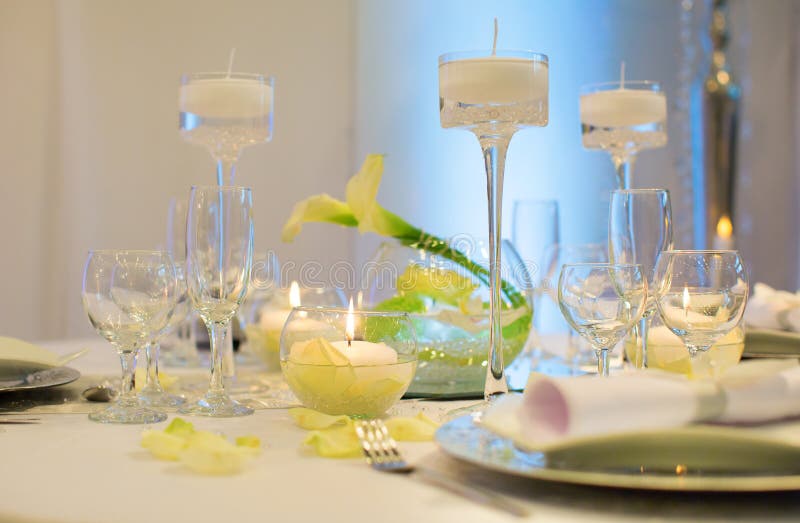 Table Set for an Event Party or Wedding Stock Photo - Image of occasion ...