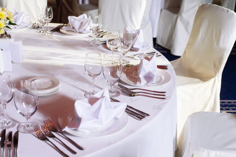 Table Set for an Event Party or Wedding Stock Image - Image of dine ...