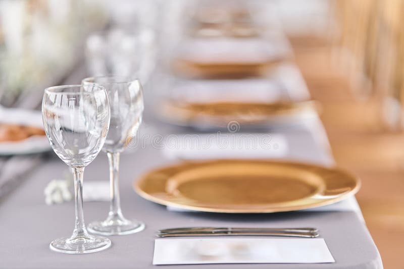 Table Set for an Event Party or Wedding Reception. Stock Image - Image ...