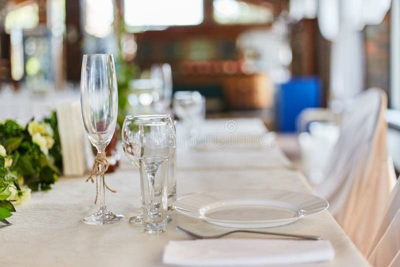 Table Set for an Event Party or Wedding Reception. Stock Image - Image ...