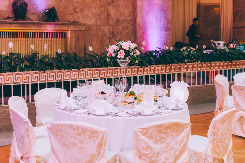 Table Set for an Event Party or Wedding Reception Stock Image - Image ...