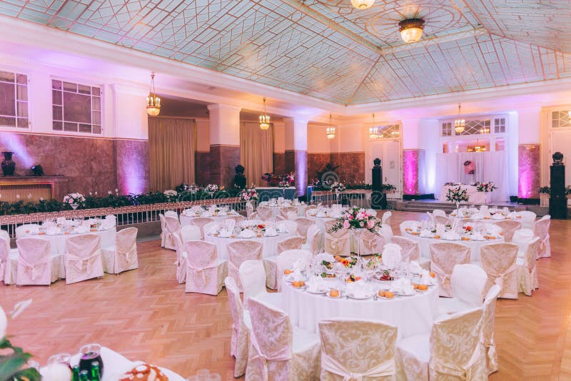 Table Set for an Event Party or Wedding Reception Stock Photo - Image ...