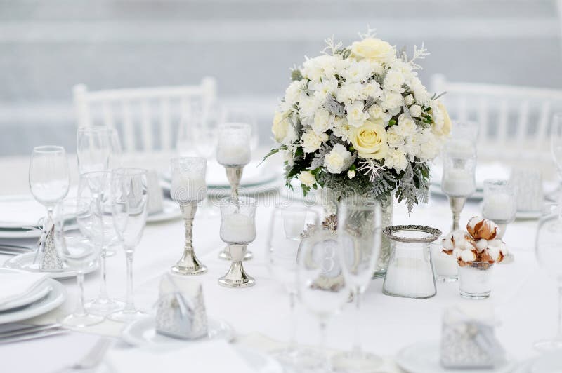 Table Set for an Event Party or Wedding Reception Stock Image - Image ...