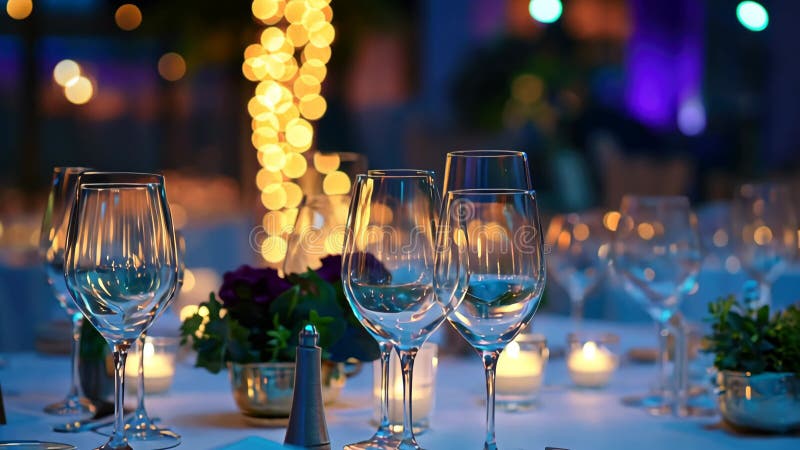 Upscale Dining Setup stock video. Video of glasses, celebration - 386033097