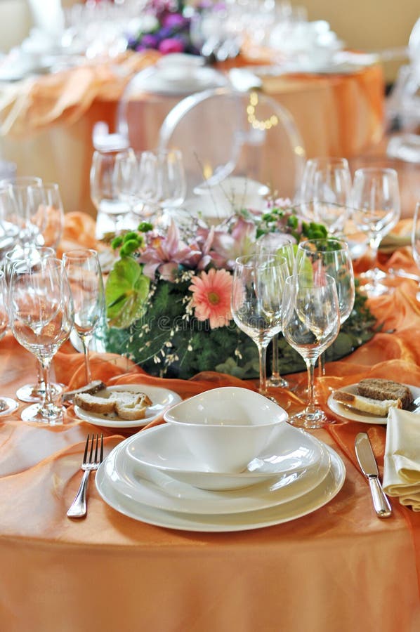Table set for feast stock image. Image of glass, colored - 88222969