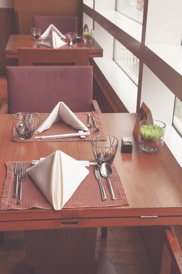 Table set for fine dining stock photo. Image of table - 83174032