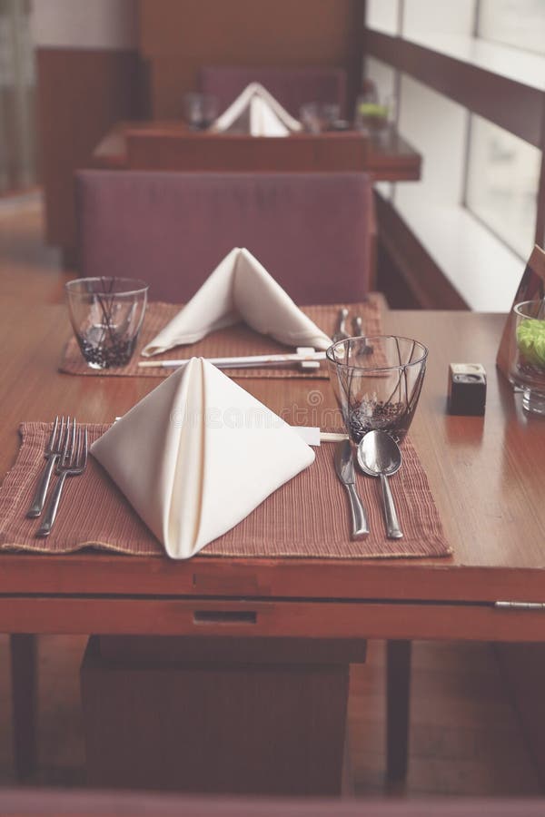 Table set for fine dining stock image. Image of detail - 83174069