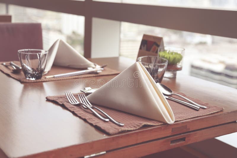 Table set for fine dining stock image. Image of entertainment - 83174119