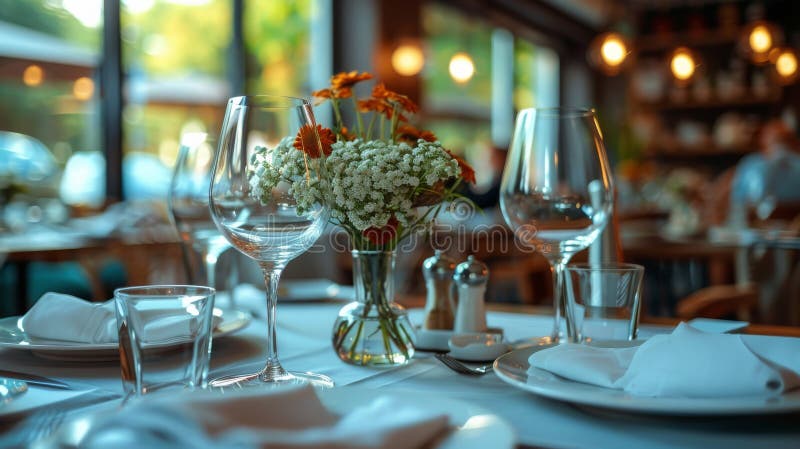Table Set for Formal Dinner in Restaurant Stock Image - Image of ...