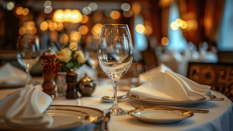 Table Set for Formal Dinner in Restaurant Stock Photo - Image of ...