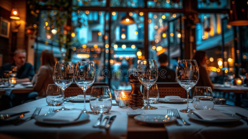 Table Set for Formal Dinner in Restaurant Stock Image - Image of ...