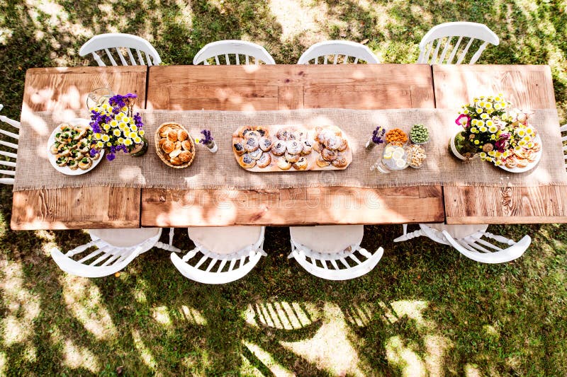 Table Set for a Garden Party or Celebration Outside. Stock Photo ...