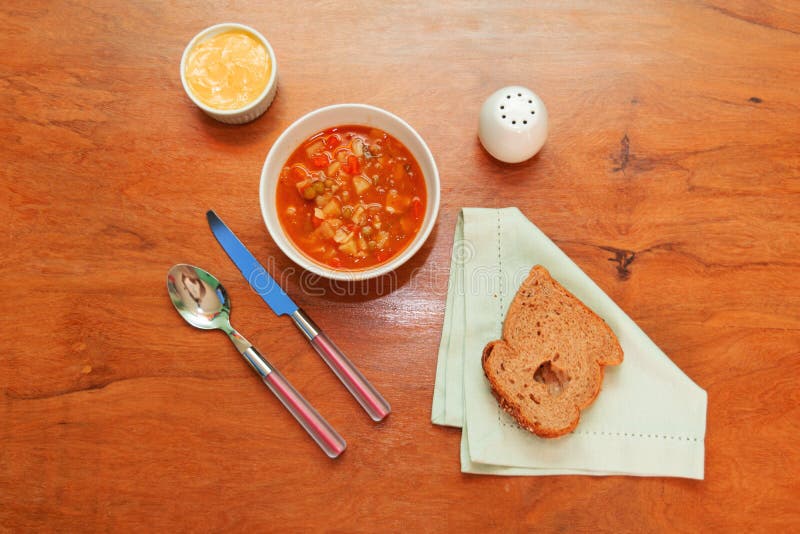 Table Set with Healthy and Light Food Stock Photo - Image of healthy ...