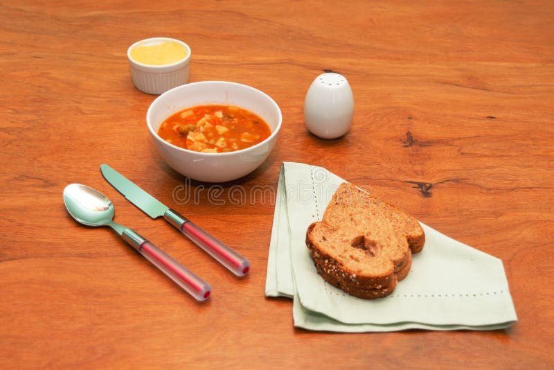 Table Set with Healthy and Light Food Stock Photo - Image of yummy ...