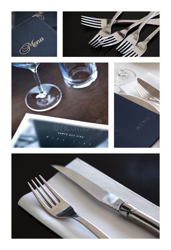Table set and menu stock photo. Image of graphic, collage - 53998144