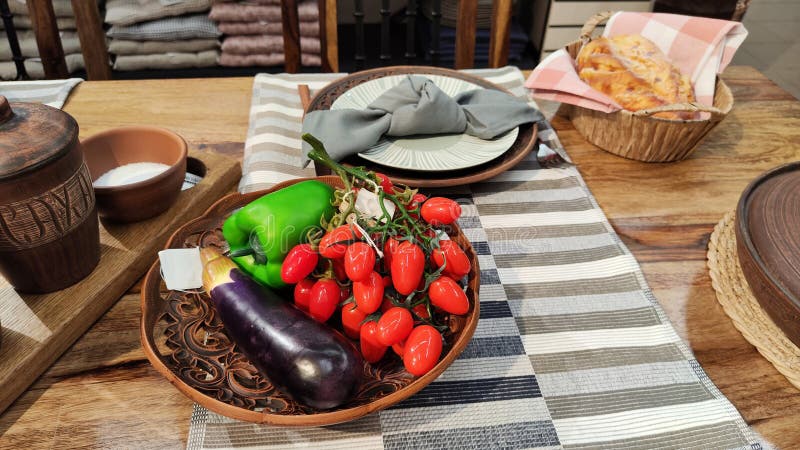 Table Set in Modern Dining Room, Top View Stock Image - Image of ...