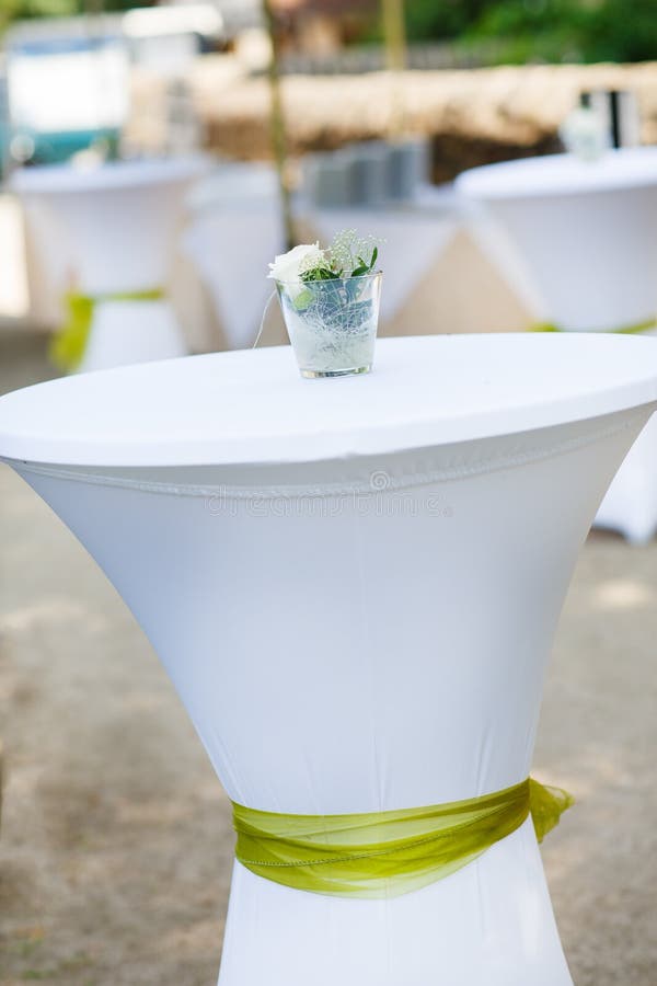 Table Set for Outdoor Summer Wedding or Event Stock Photo - Image of ...