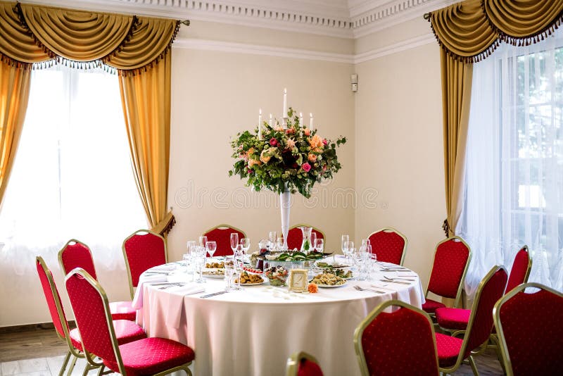 Table set for a reception stock image. Image of large - 91922575