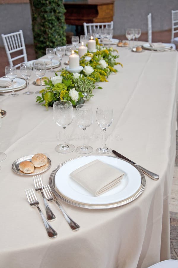 A Table Set for a Reception Stock Photo - Image of lunch, food: 42037164