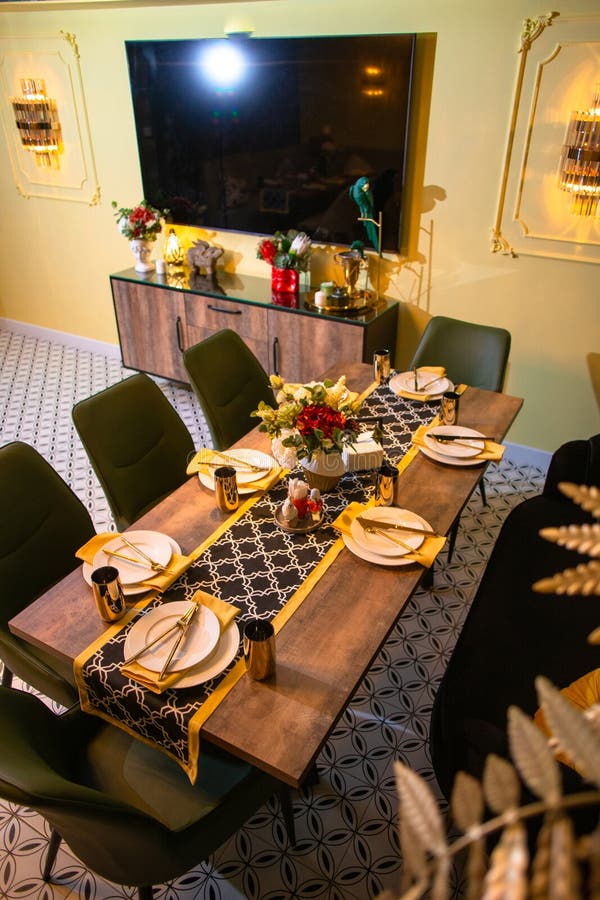 A Table Set in the Restaurant. Interior in the Restaurant Room Stock ...