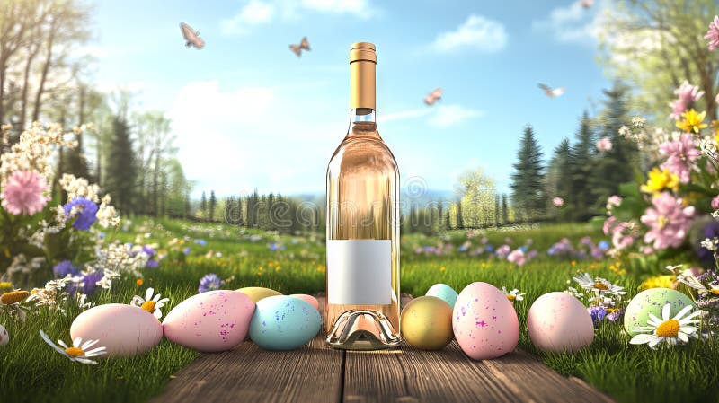 The Table is Set for Spring with Wine and Vibrant Easter Eggs, Marking ...