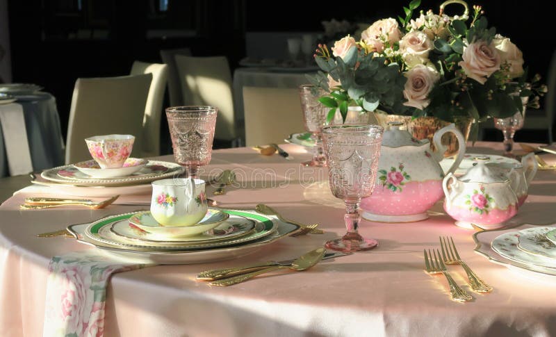 Table set for tea stock photo. Image of green, breakfast - 139399222