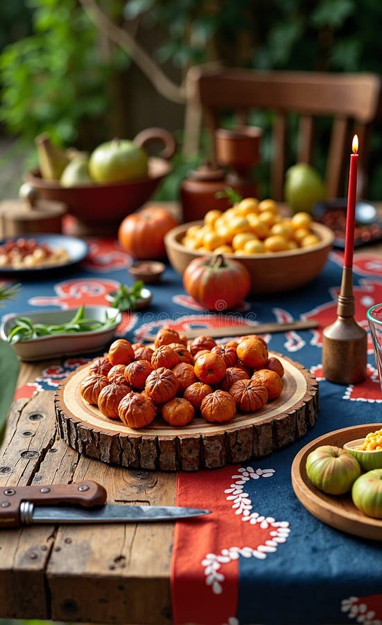 A Table Set with Traditional Bush Foods, Aboriginal and Natural ...
