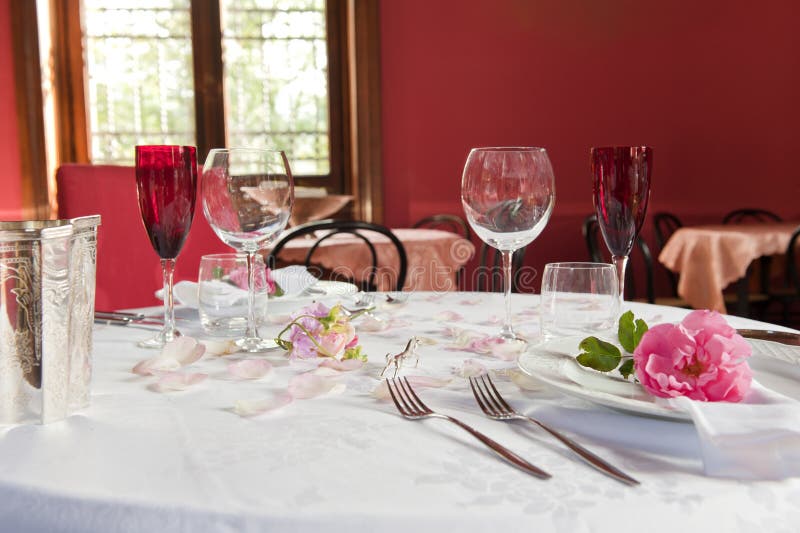 Table set for two spouses stock photo. Image of groom - 27835062