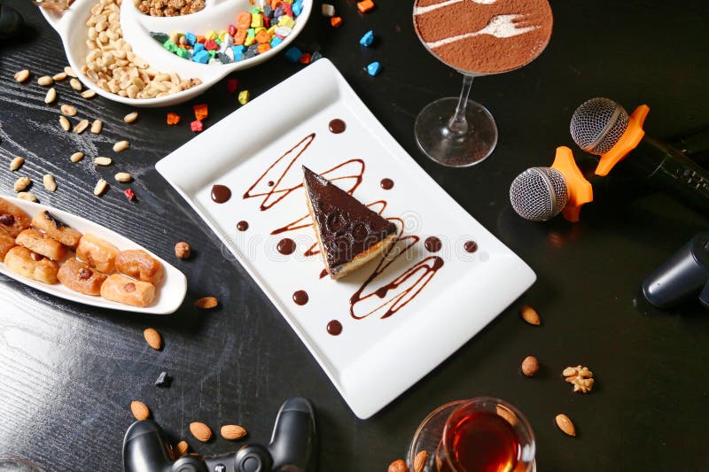 Table Set with a Variety of Dishes and Beverages Stock Image - Image of ...