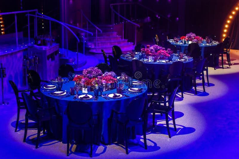 Table Set for Wedding or Another Catered Event Dinner Stock Image ...