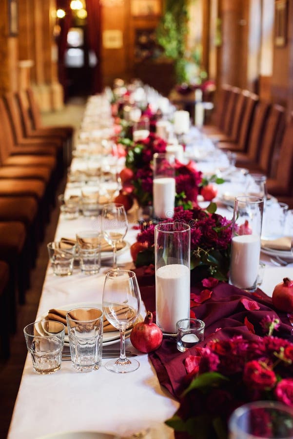 Table Set for Wedding or Another Catered Event Dinner Stock Image ...