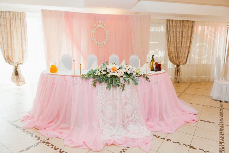 Table Set for Wedding or Another Catered Event Stock Image - Image of ...