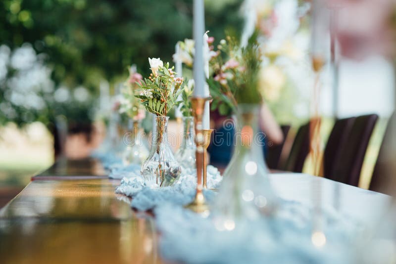Table Set for Wedding or Another Catered Event Stock Photo - Image of ...