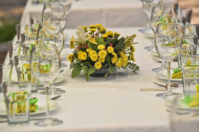 Table Set for a Wedding Lucnh Stock Image - Image of cheers, cater ...