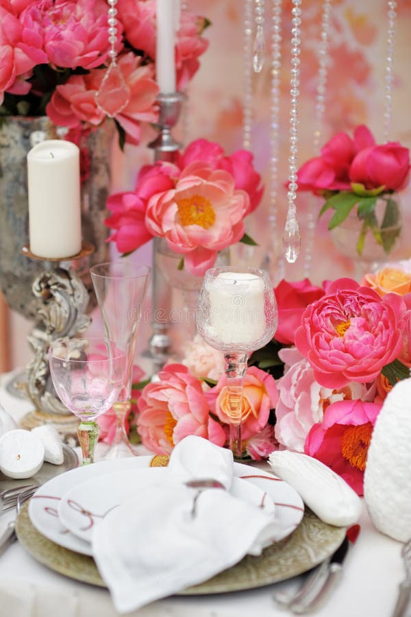 Table Set for Wedding Reception Stock Image - Image of design, ceremony ...