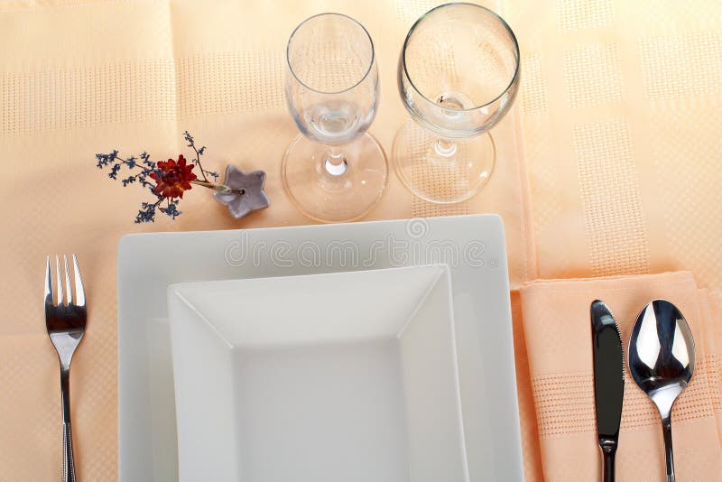 Table setting stock photo. Image of drink, cutlery, clean - 1282048