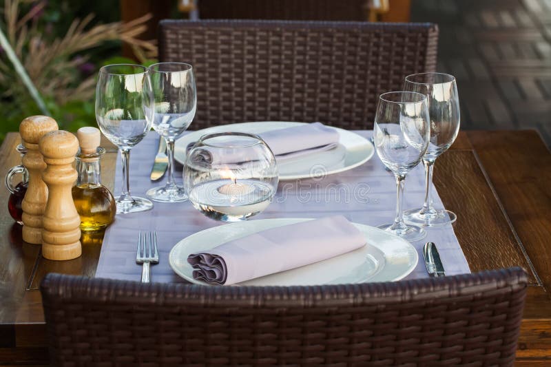 Dining set in hotel stock photo. Image of table, white - 624218
