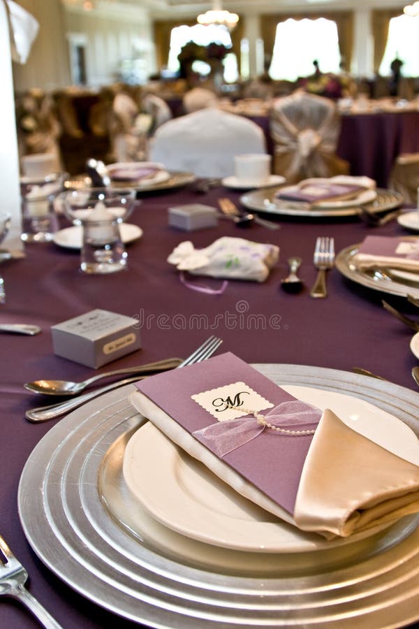 Table setting stock image. Image of votive, violet, table - 9026111