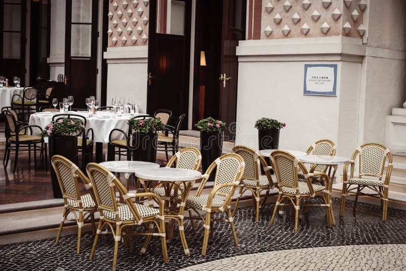 European Restaurant in Bright Colors - Stock Image Stock Image - Image ...