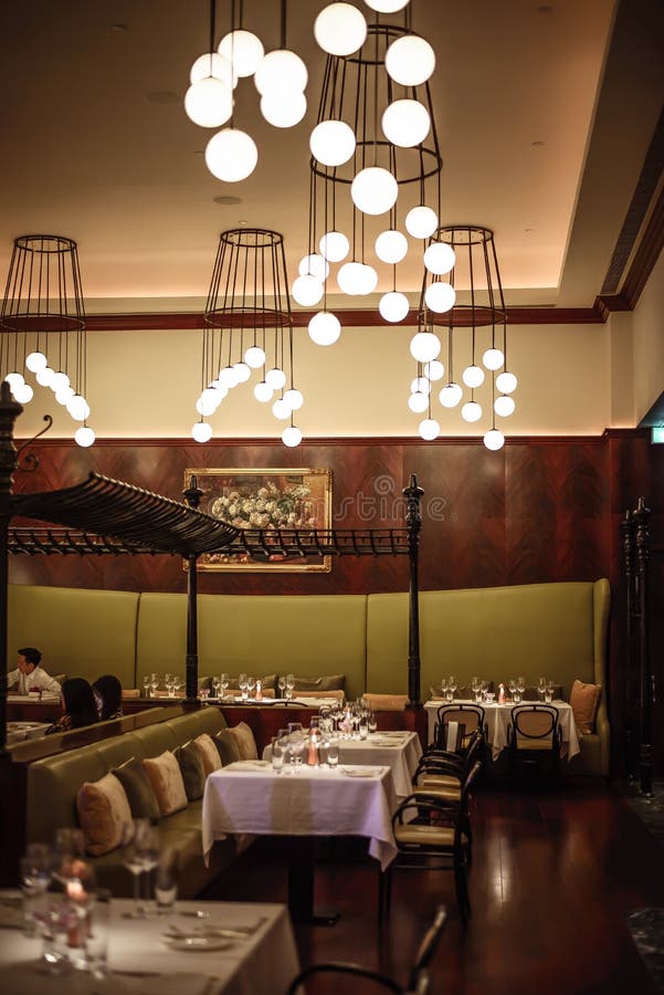 Table Setting in Beautiful European Restaurant Stock Photo - Image of ...