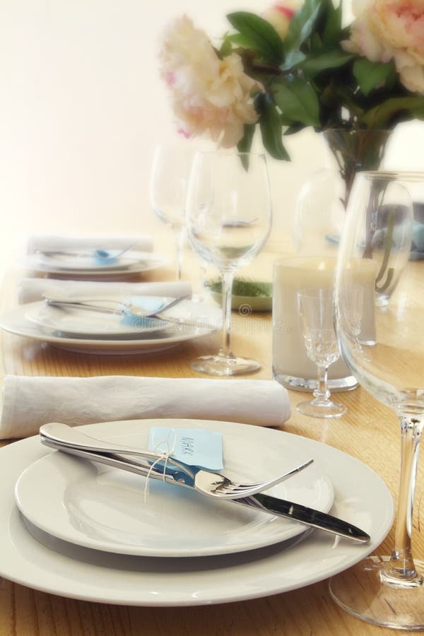 Dining Setting for Lunch or Dinner Party Stock Photo - Image of elegant ...