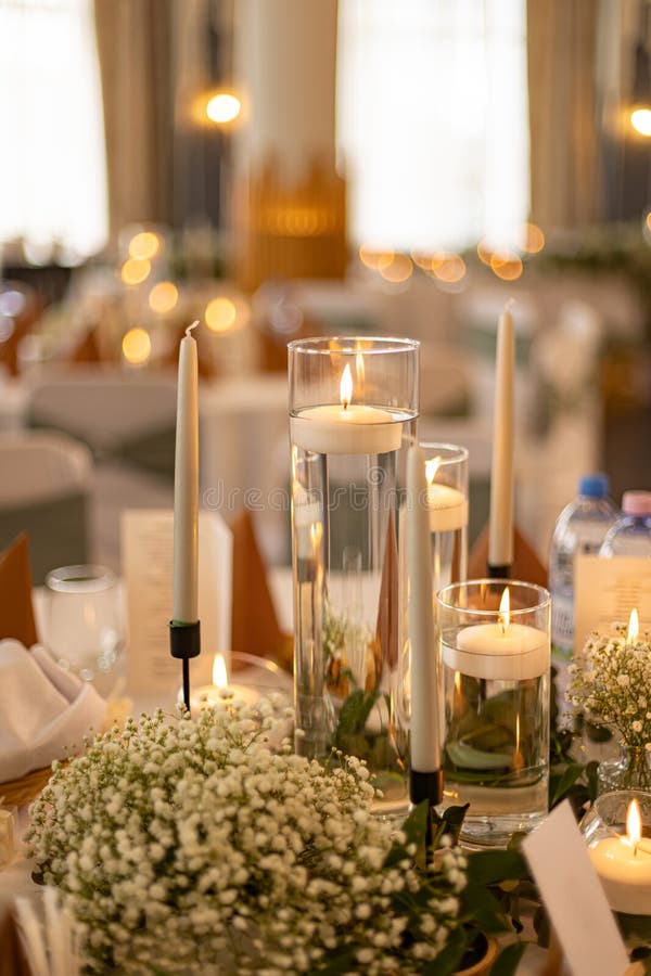 Table Setting with Candlelight Stock Photo - Image of design, dining ...