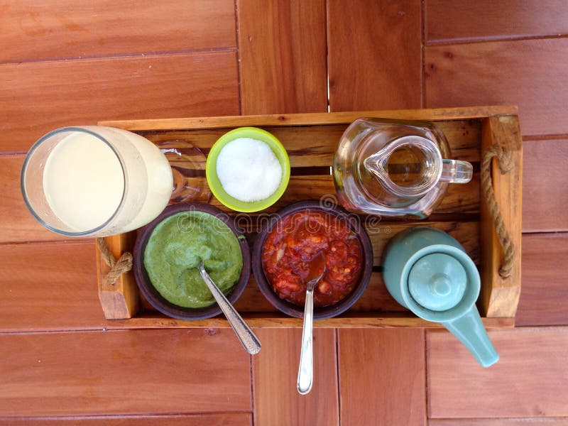Table setting in Chile stock image. Image of sauce, vinegar - 34584677